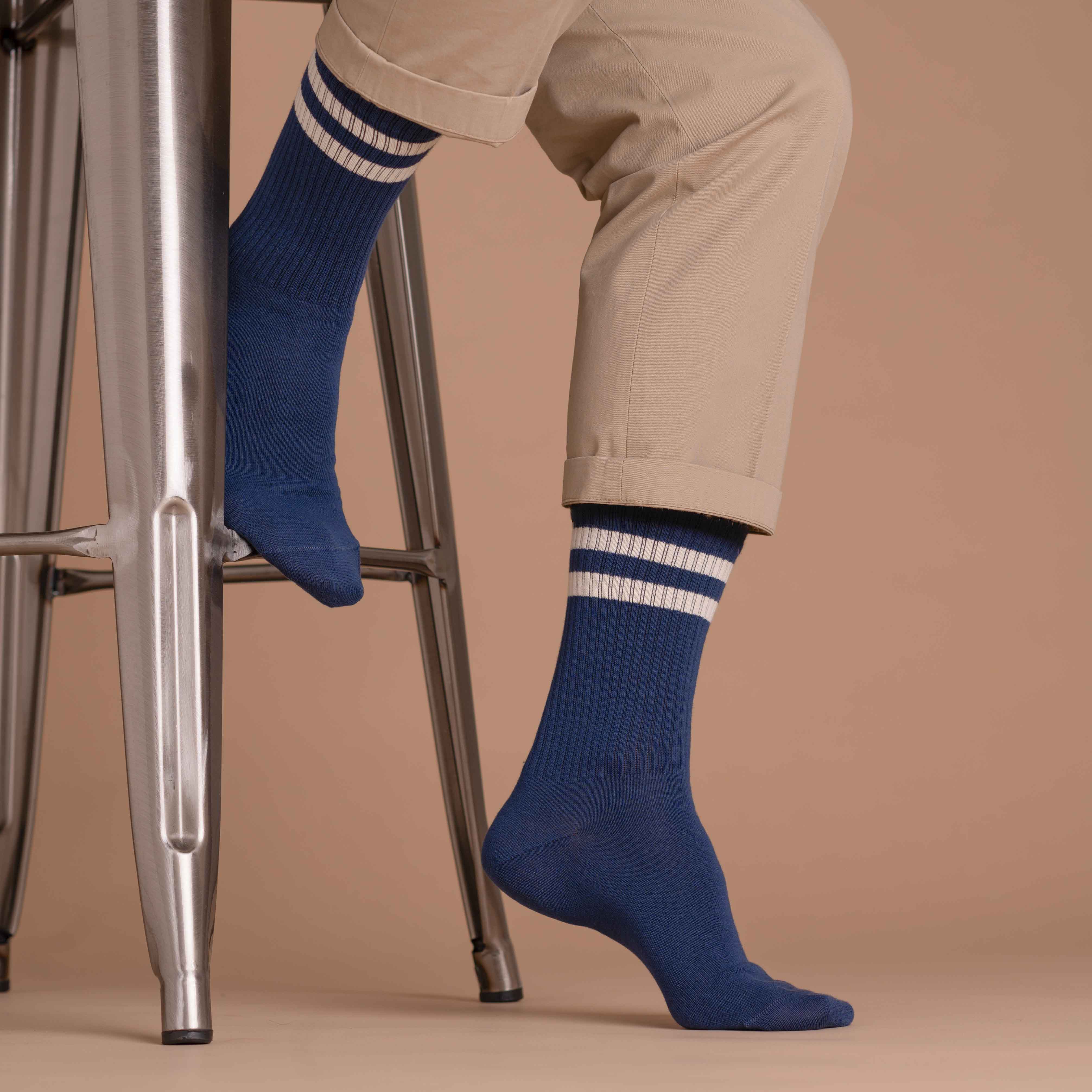 SPORTY DARK BLUE – Snug Socks Co.